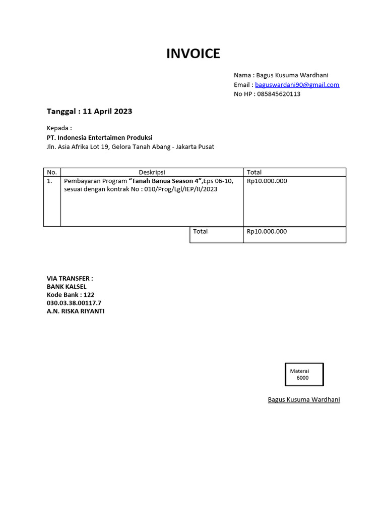 Contoh Invoice | PDF