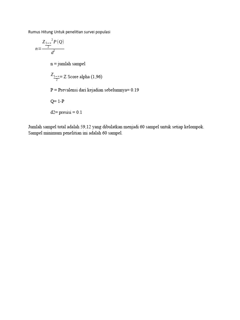 Rumus Hitung Untuk Penelitian | PDF