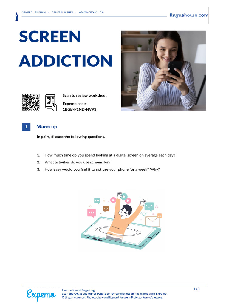Screen Addiction British English Teacher | PDF | Social Media | Popular ...