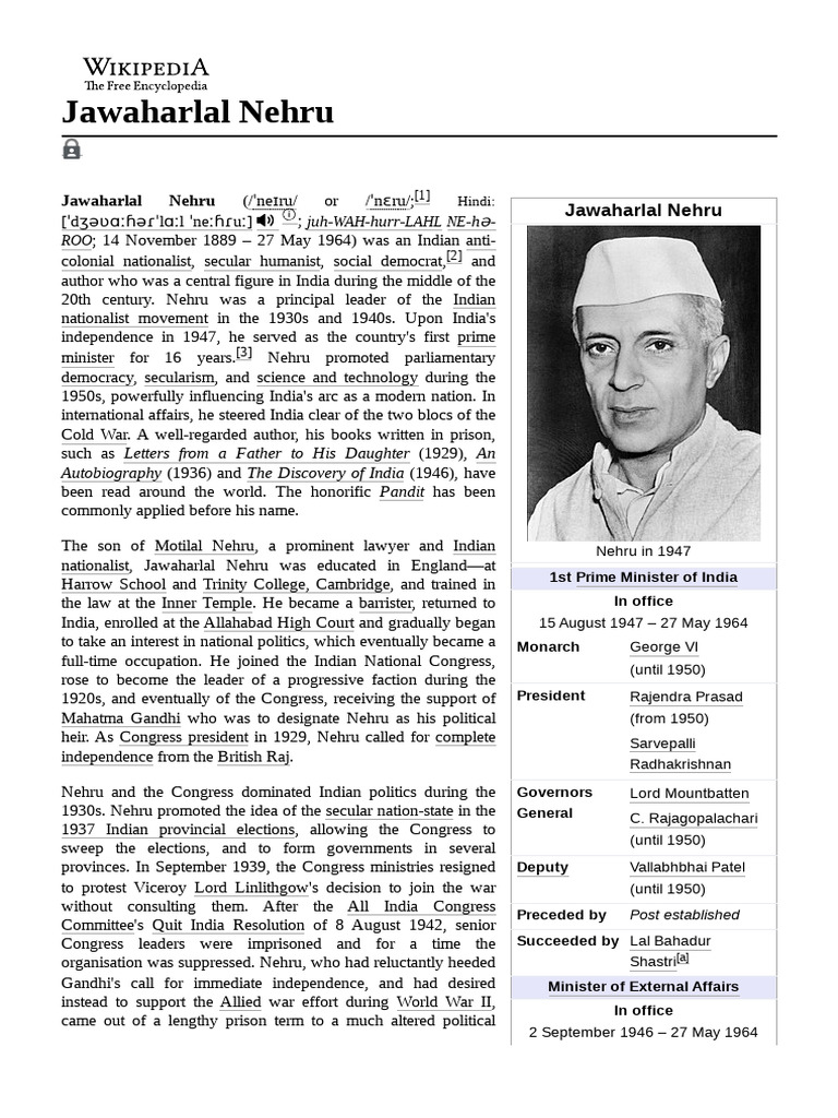 Jawaharlal Nehru | PDF