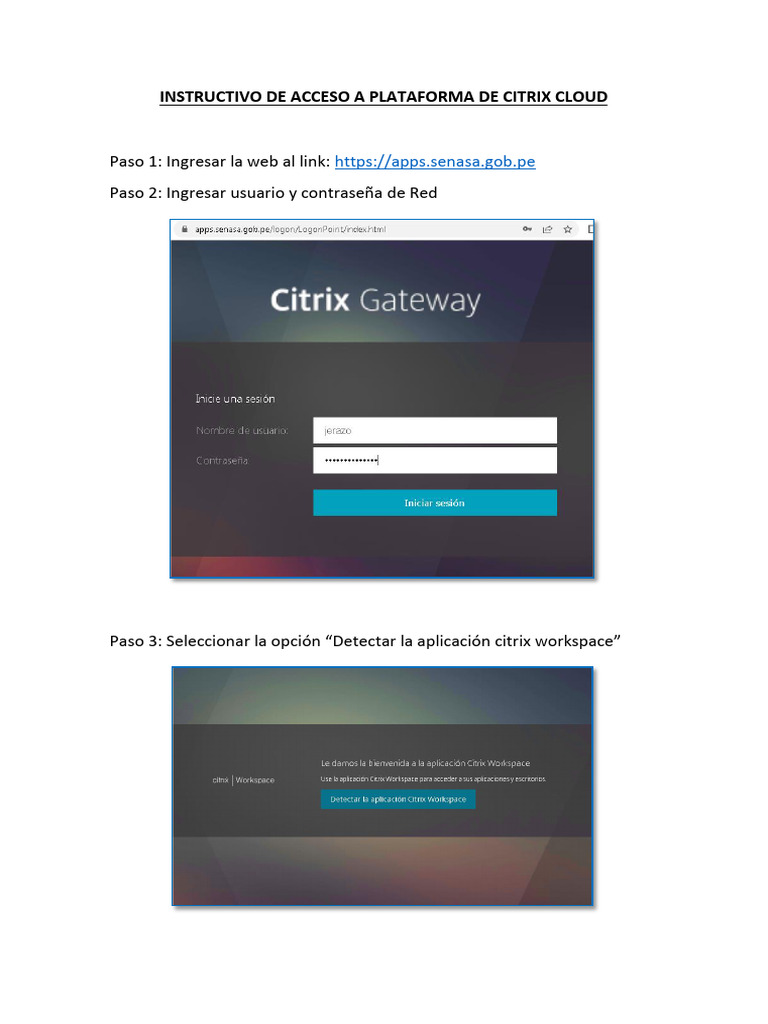 Guía de Acceso a Citrix Cloud | PDF