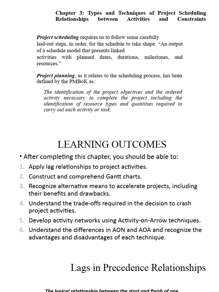 Chapter 3 Project Scheduling | PDF