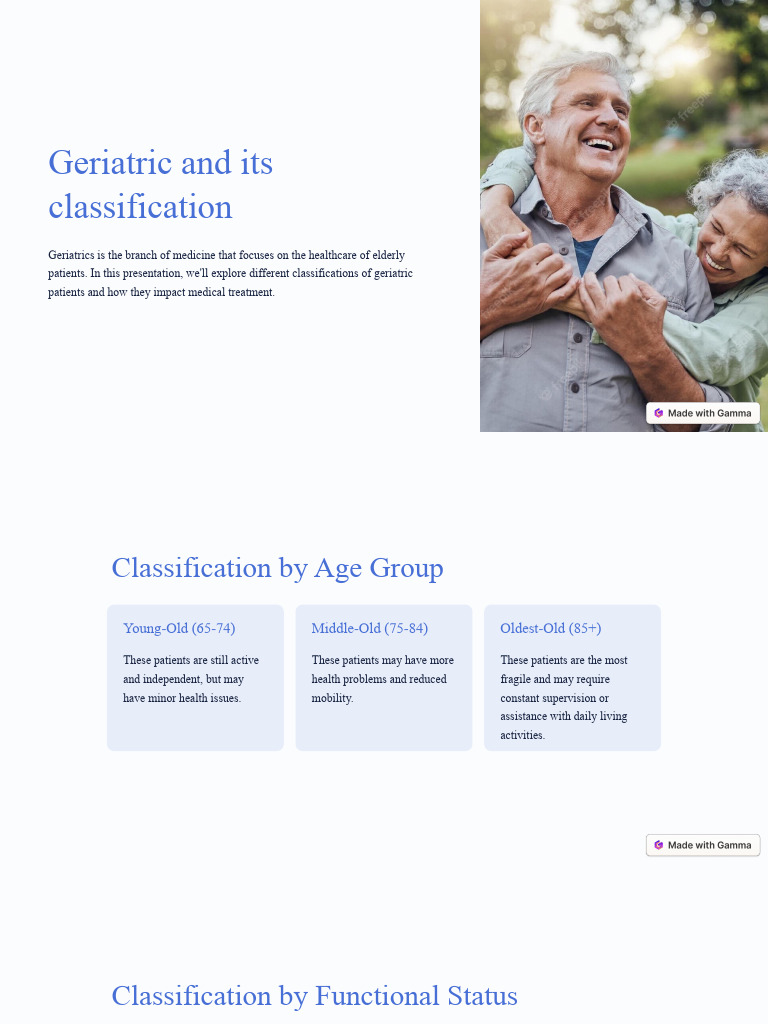 Geriatric and Its Classification | PDF