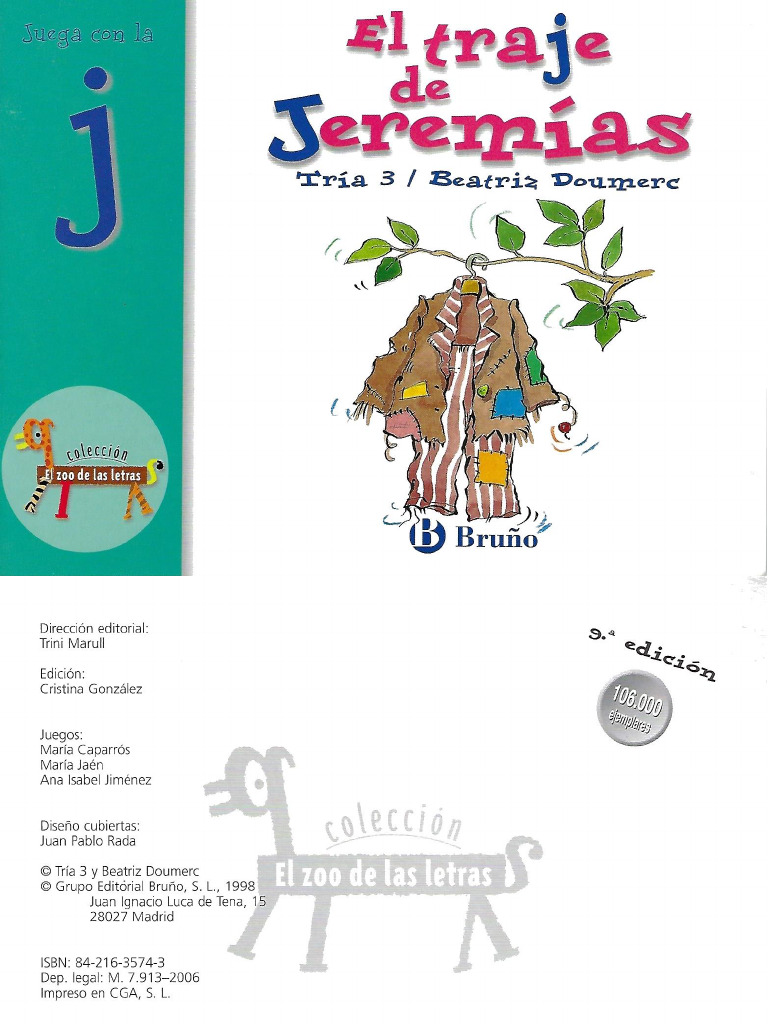 El Zoo de Las Letras 14 - El Traje de Jeremias - Juega Con La J | PDF