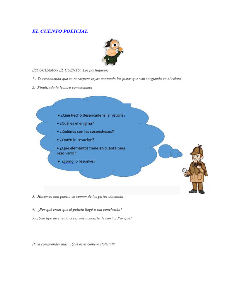 Cuento Policial: La Inspiración | PDF | Comunicación