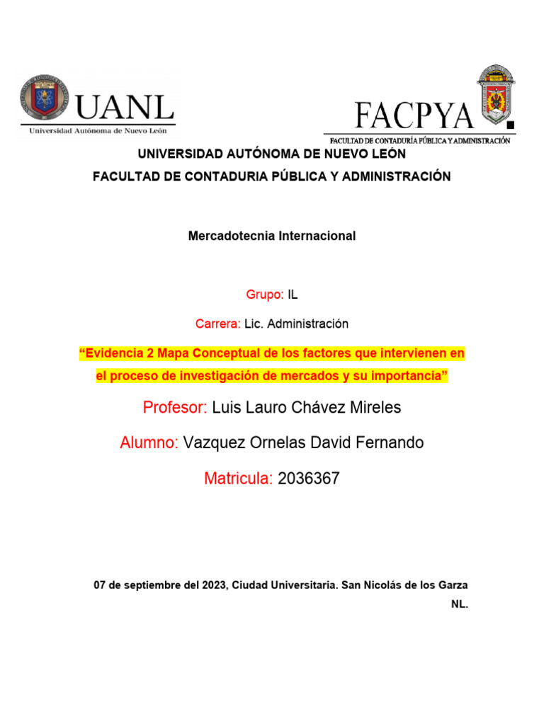 Ev 2, Mapa Conceptual, Marketing | PDF | Investigación de mercado | Marketing