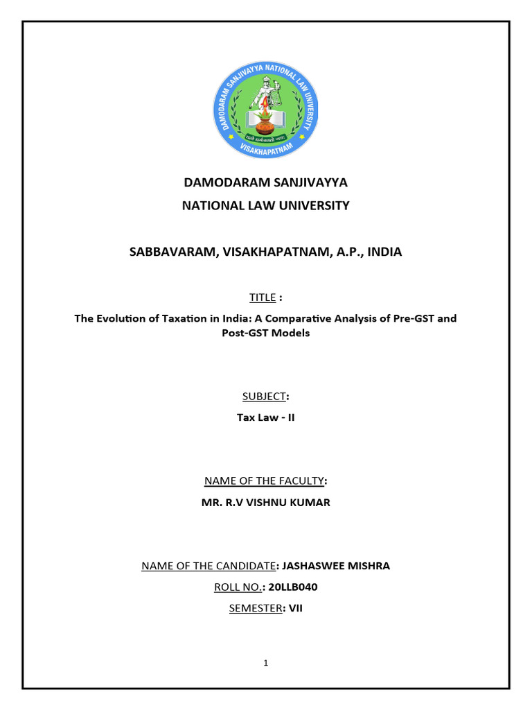 Tax-Law-Gst Project | PDF