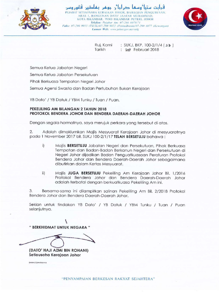 Protokol Bendera Johor | PDF