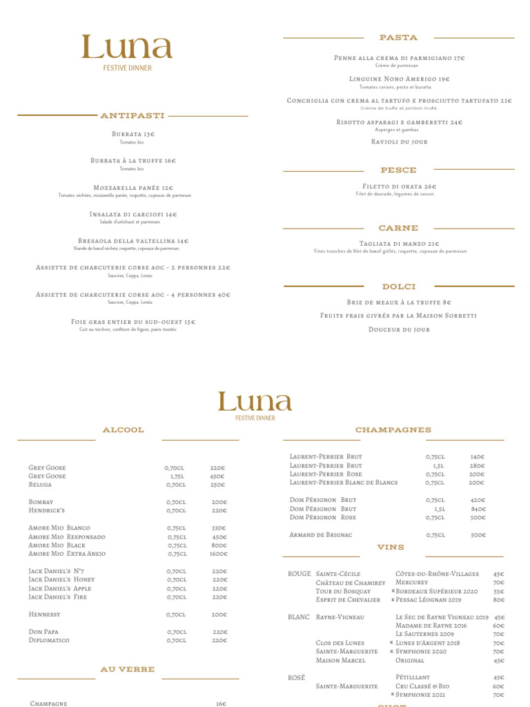 Menu Luna01 | PDF