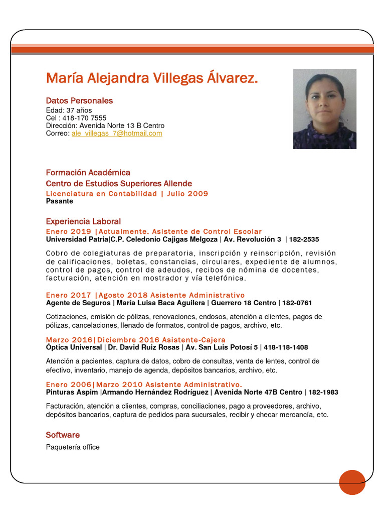 CV Alejandra Villegas | PDF