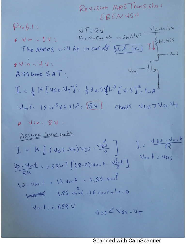 ECEN454 - Sheet 1 Solution | PDF