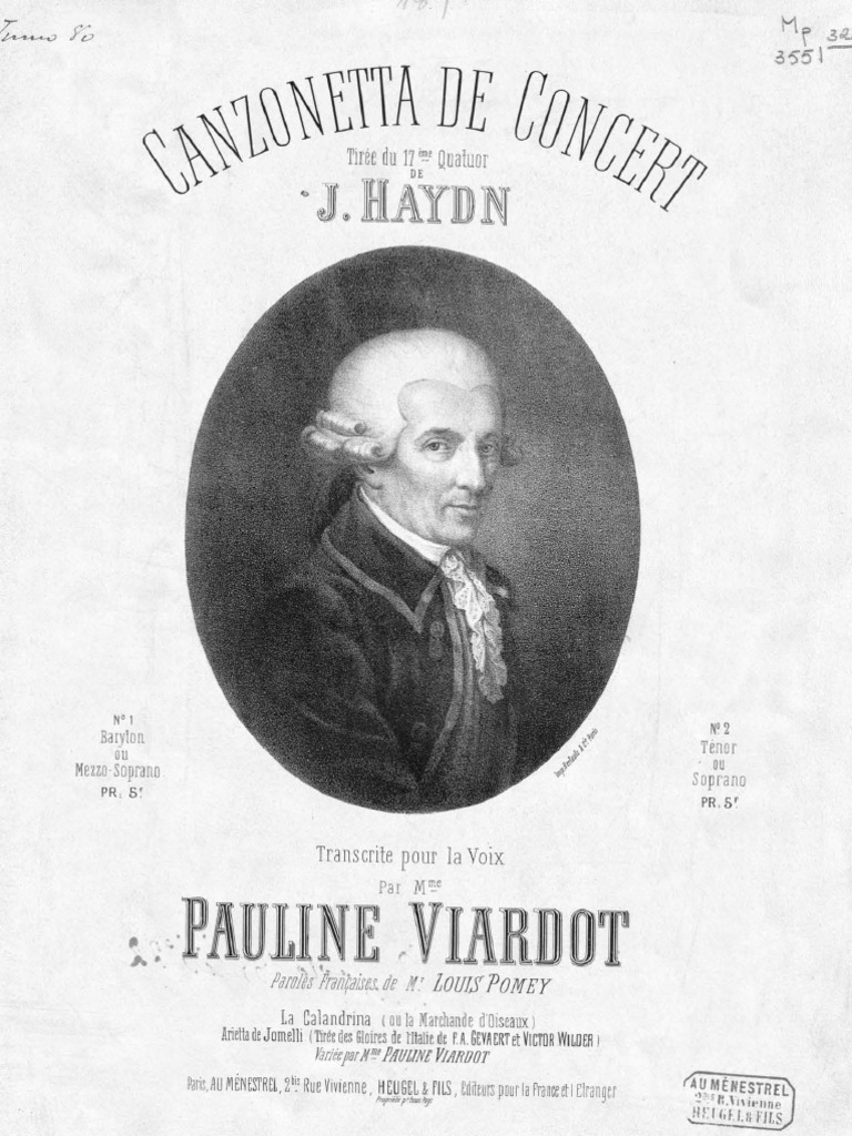 Viardot-Haydn - Canzonetta de Concert SQ17 | PDF | Vocal Music | Singing