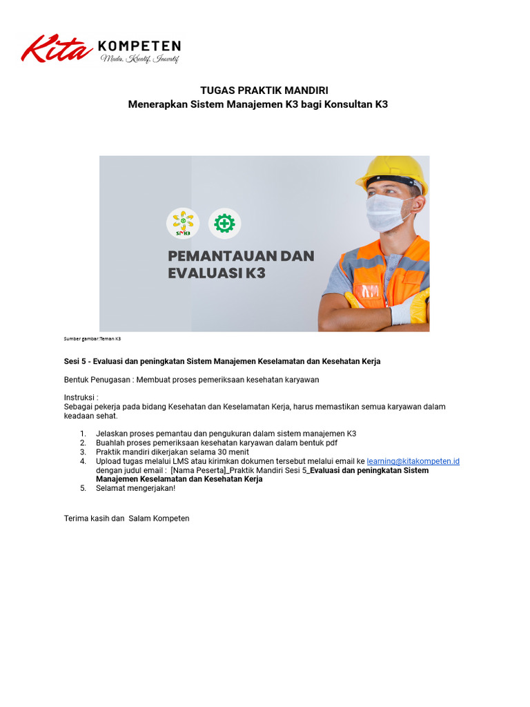 Evaluasi K3: Pemeriksaan Kesehatan | PDF