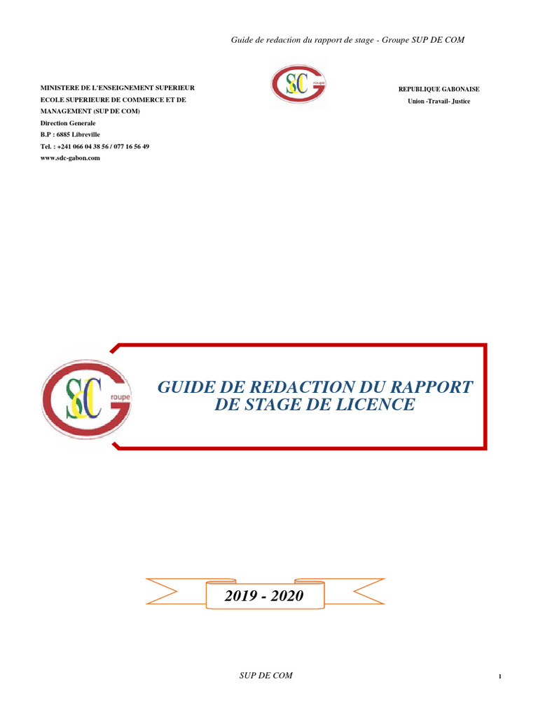 Guide de rédaction du rapport de stage | PDF