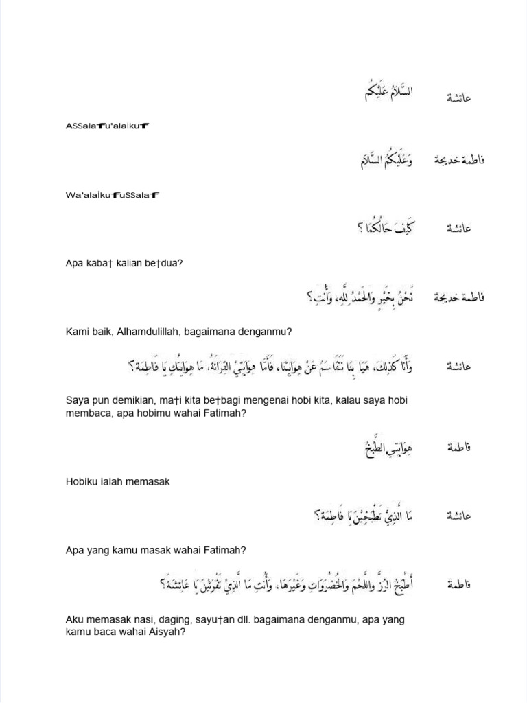 PDF Percakapan Bahasa Arab 2 3 Orang | PDF