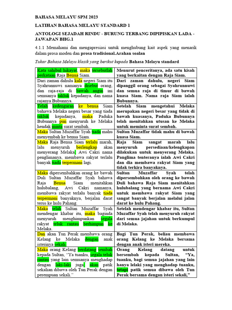 BMS - Burung Terbang Dipipiskan Lada 1-16 | PDF
