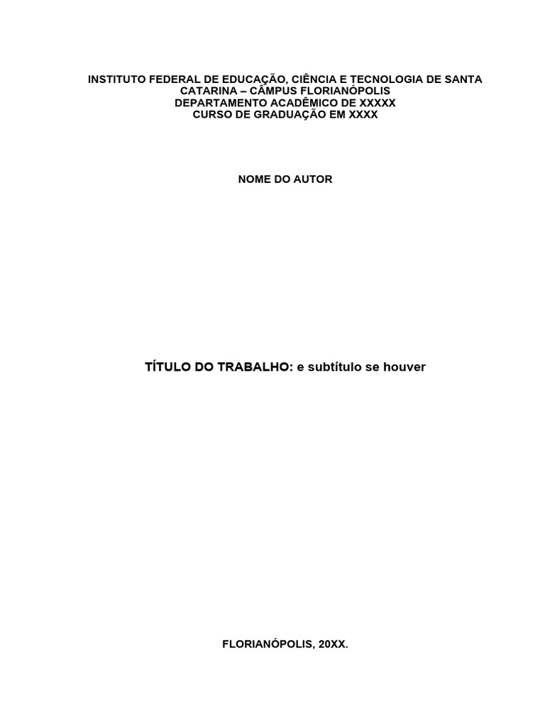 Template - TCC Câmpus Fpolis | PDF