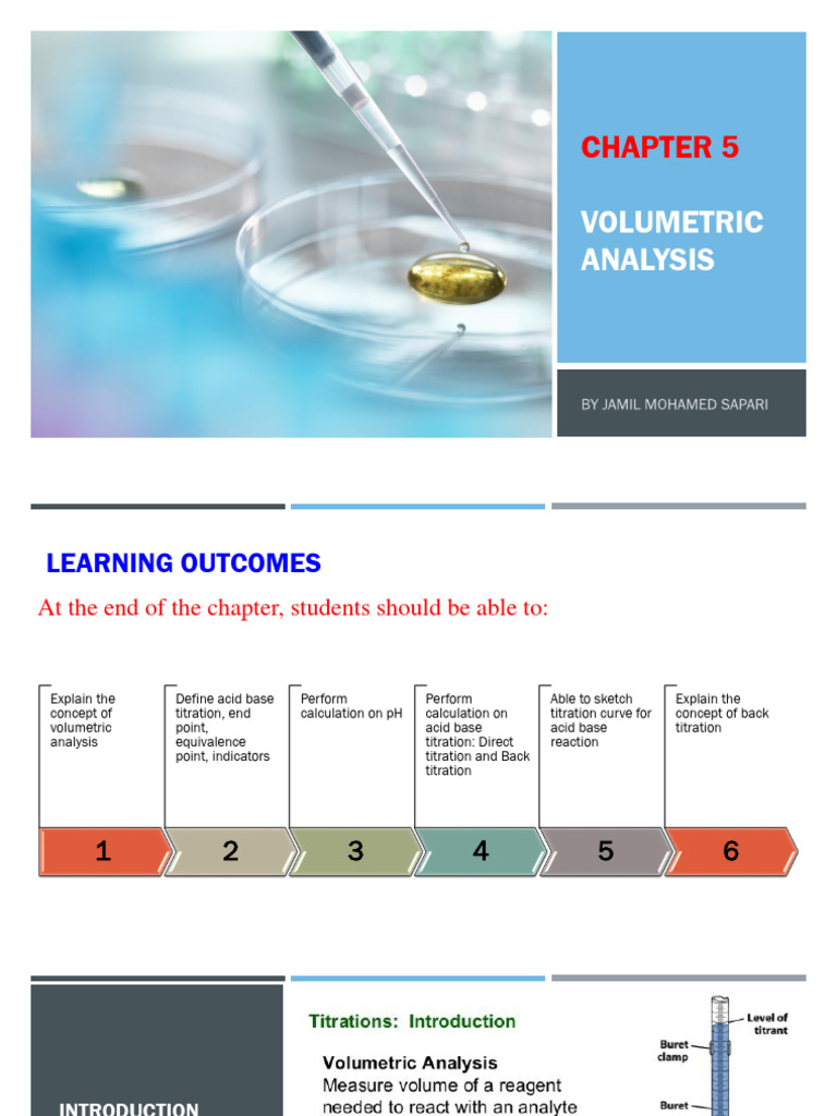 CHAPTER 5a - Volumetric Analysis | PDF | Titration | Chemistry
