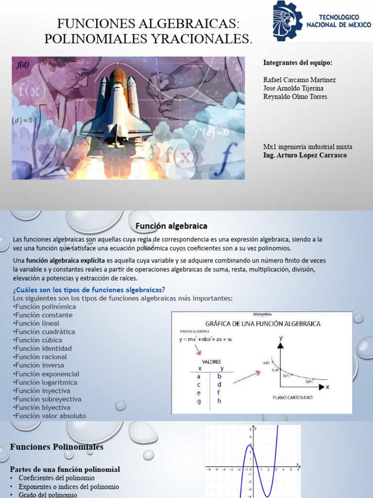 Funcion Algebraicas | PDF | Función (Matemáticas) | Exponenciación