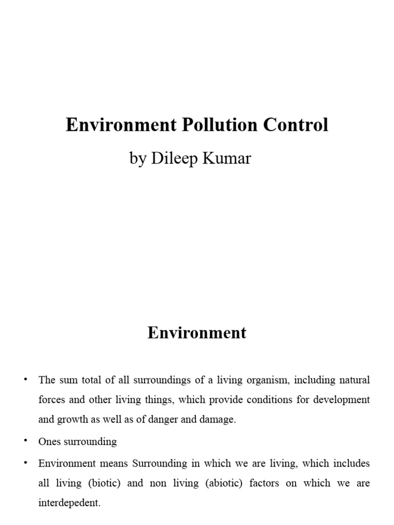 Lec#01 Environment Pollution Control | PDF | Natural Environment | Water Pollution