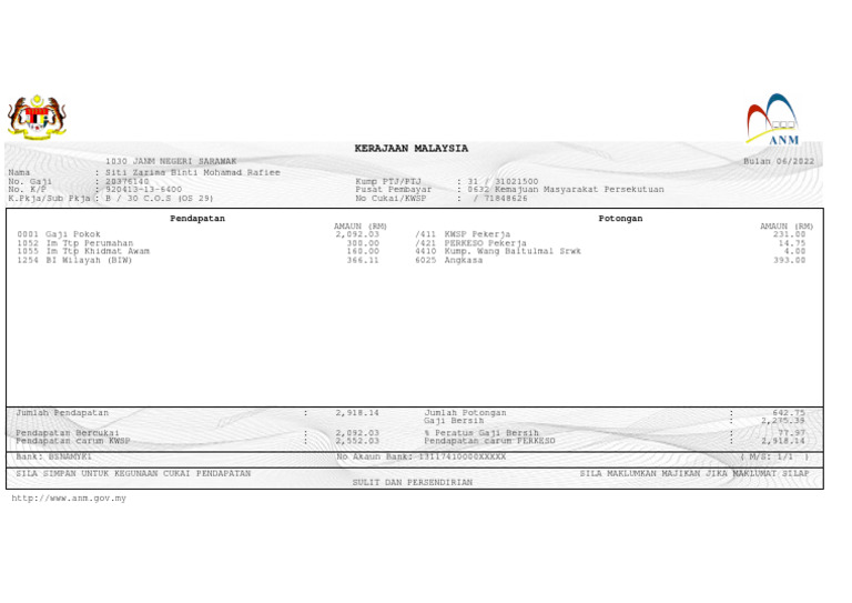 Payslip 6 2022 (C01) | PDF