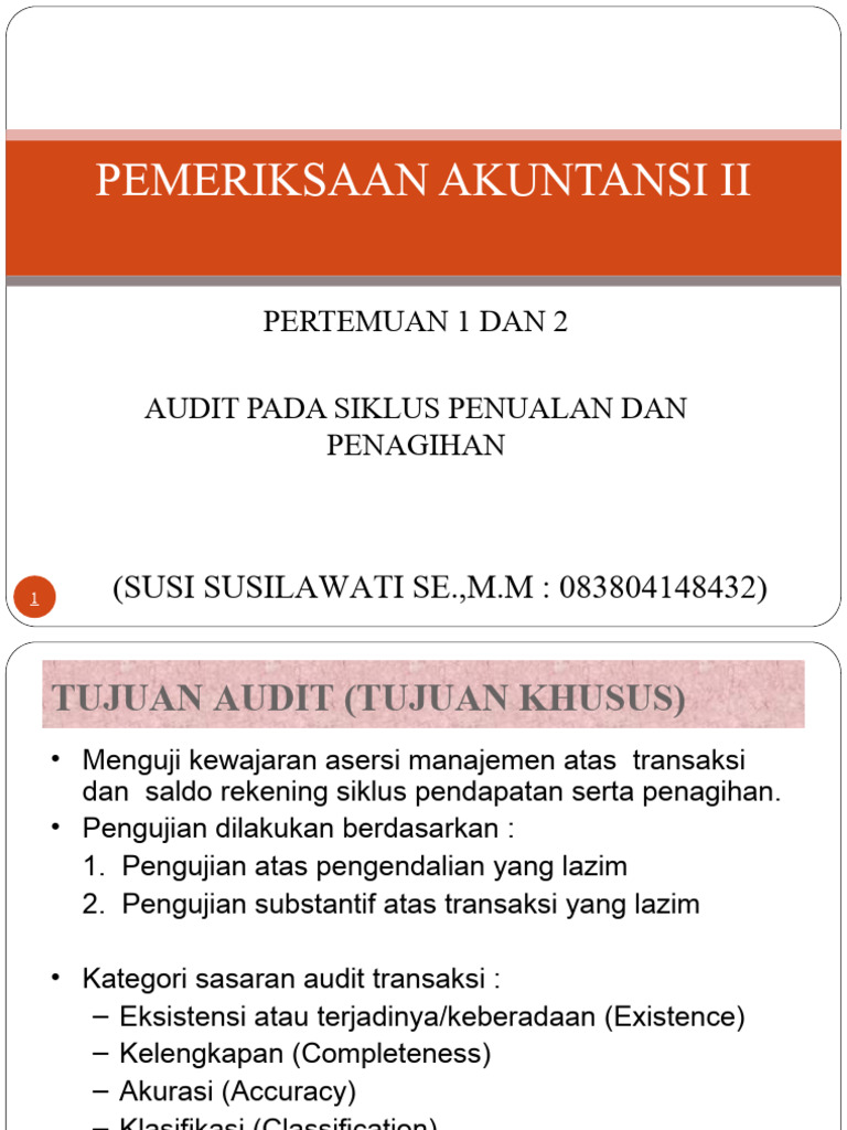 Pert1 2 Audit Siklus Penjualan Dan Penagihan | PDF