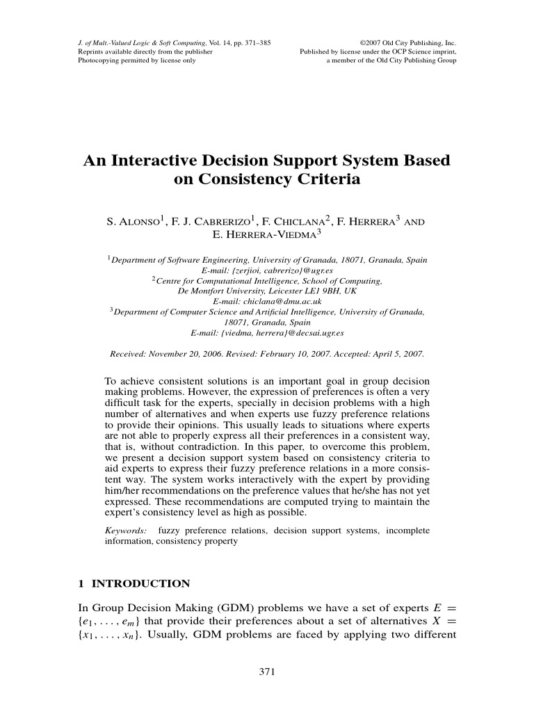 An Interactive Decision Support System B | PDF An Interactive Decision Support System B | PDF