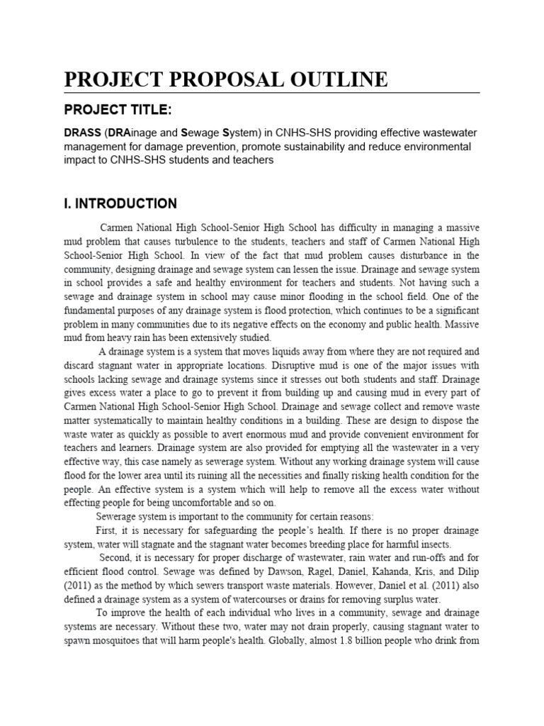 Project Proposal Outline | PDF | Storm Drain | Wash