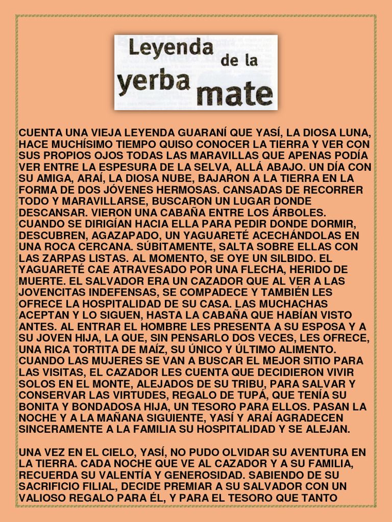 Leyenda de La Yerba Mate PDF | PDF