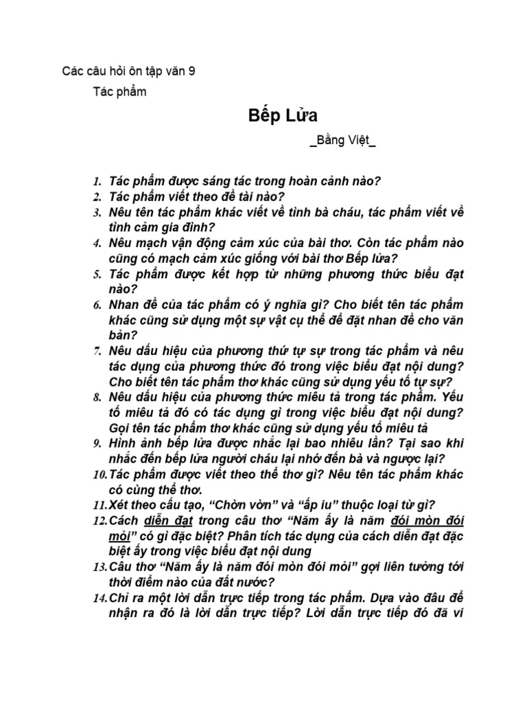 Câu hỏi tự hoc Bep lua | PDF