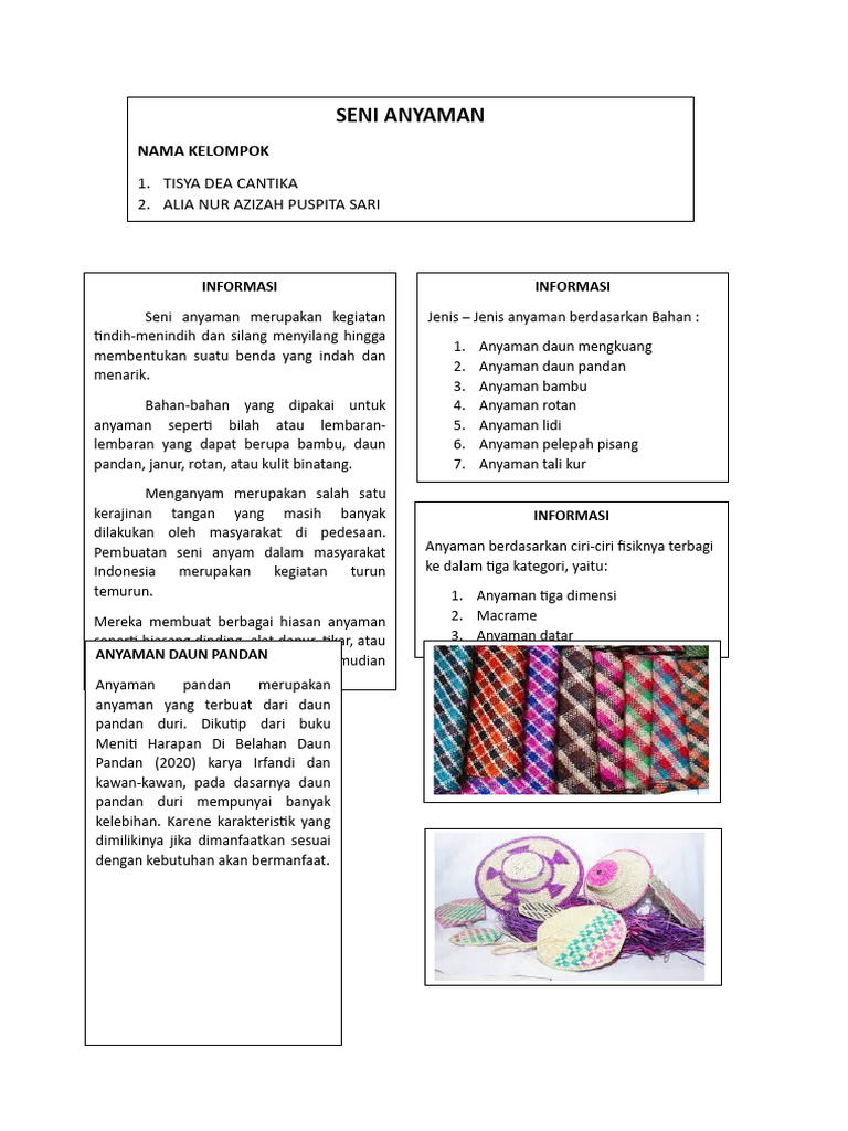 Macam Macam Seni Anyaman | PDF