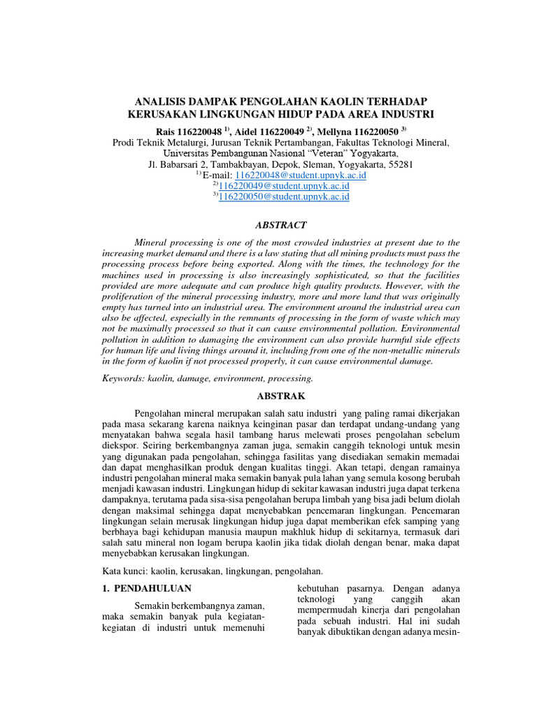 Mttki Analisis Kaolin | PDF