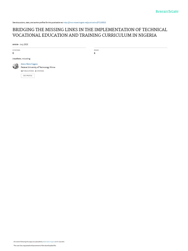 Bridging The Missing Links in The Implementation of Technical Vocational Education and Training ...