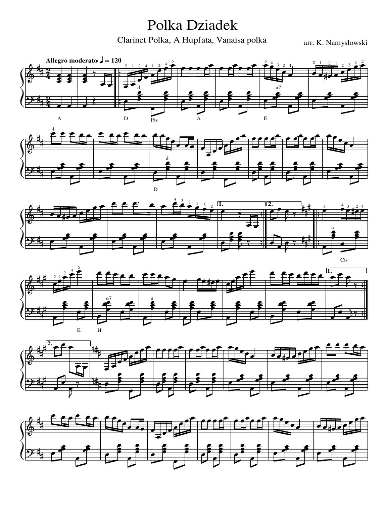 Polka Dziadek Namyslowski | PDF | Musical Forms