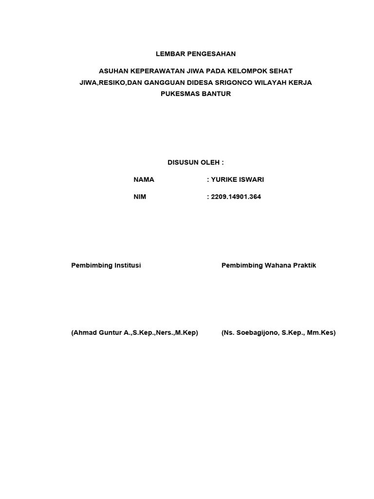 Cover Dan Lembar Pengesahan 7 LP | PDF