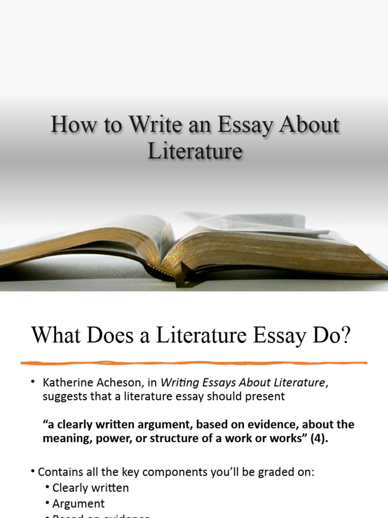 Lecture 3a - Writing A Literature Essay | PDF | Essays | Evidence