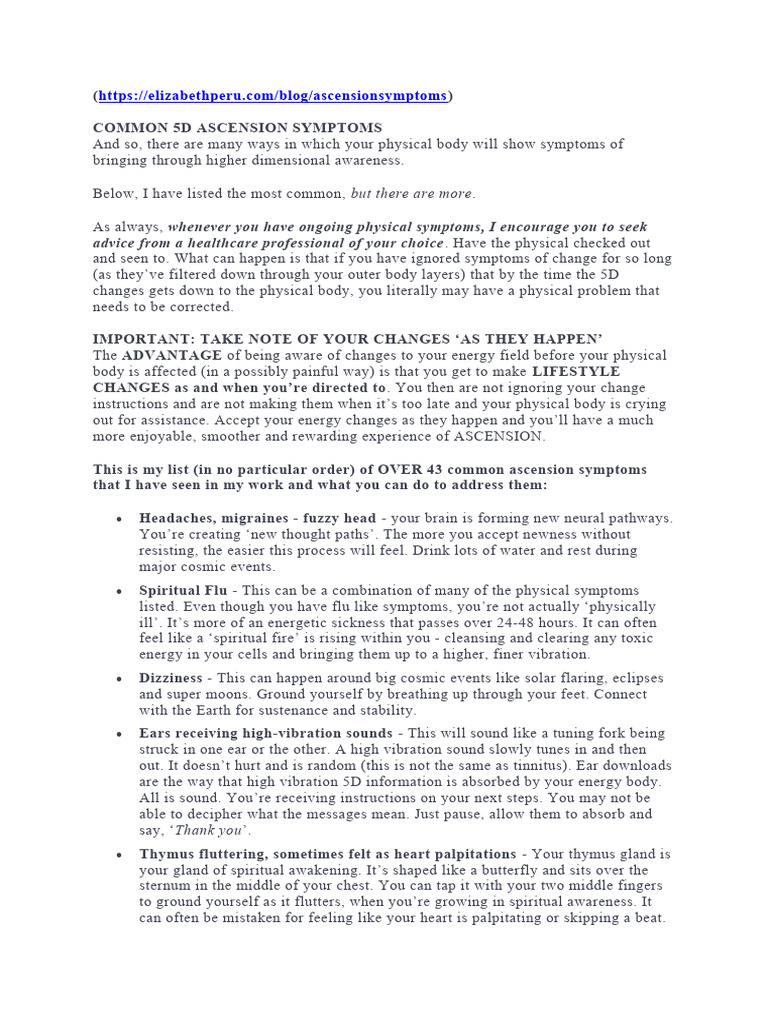 Common 5D Ascension Symptoms | Download Free PDF | Dream | Meditation