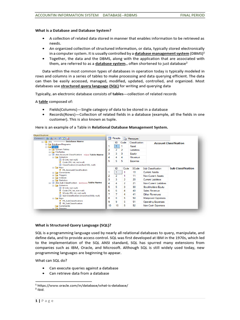 Final Module No. 1 | PDF | Relational Database | Sql
