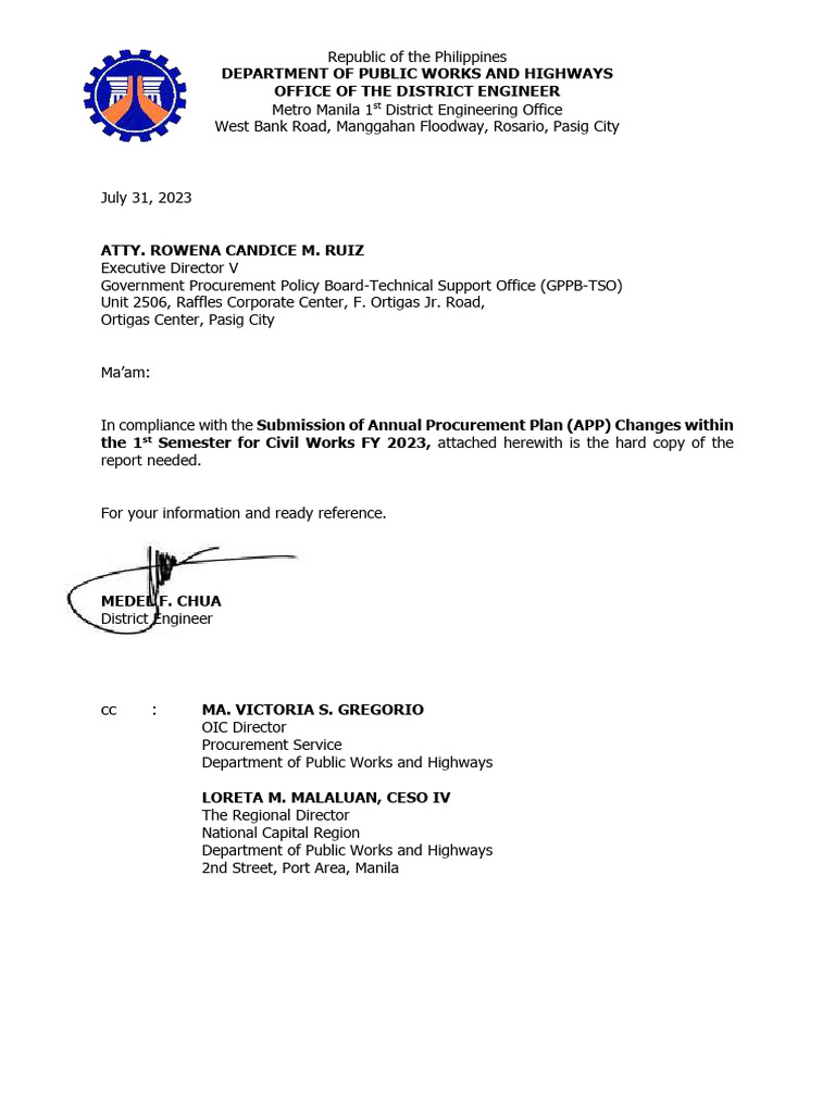 App Final Gaa 2023 1st Sem Civil Works | PDF | Metro Manila | Philippines