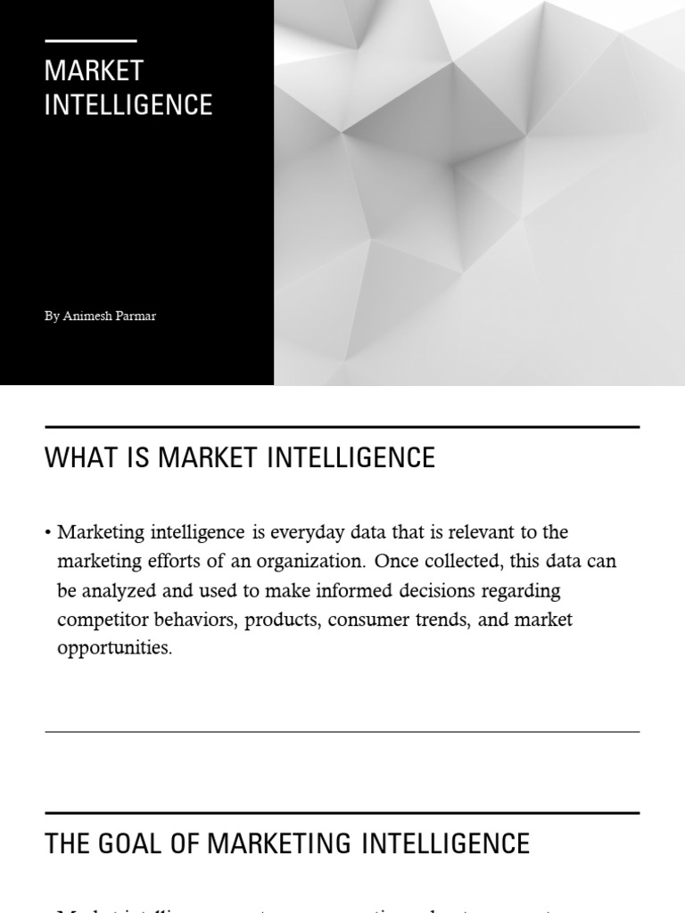 Marketing Intelligence' | PDF | Marketing | Popular Culture & Media Studies