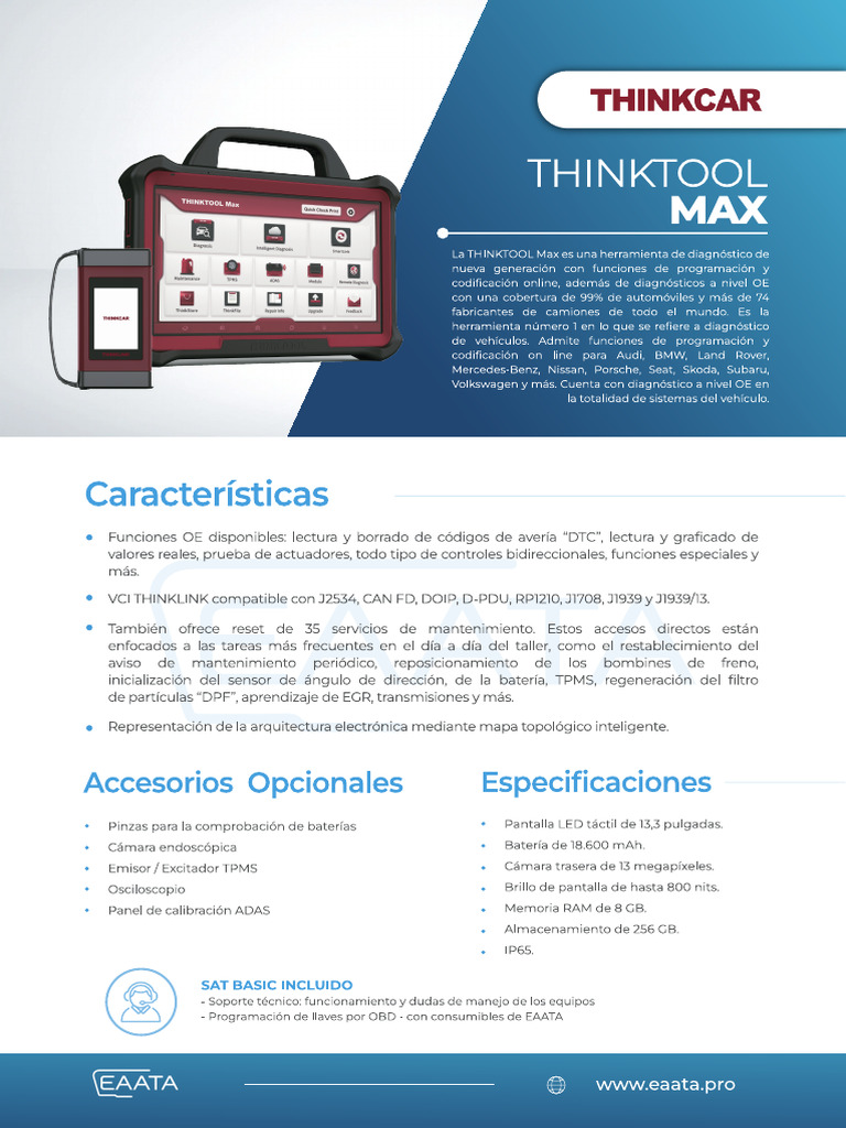 Thinkcar Thinktool Max - Ficha Técnica - ES - MN | PDF