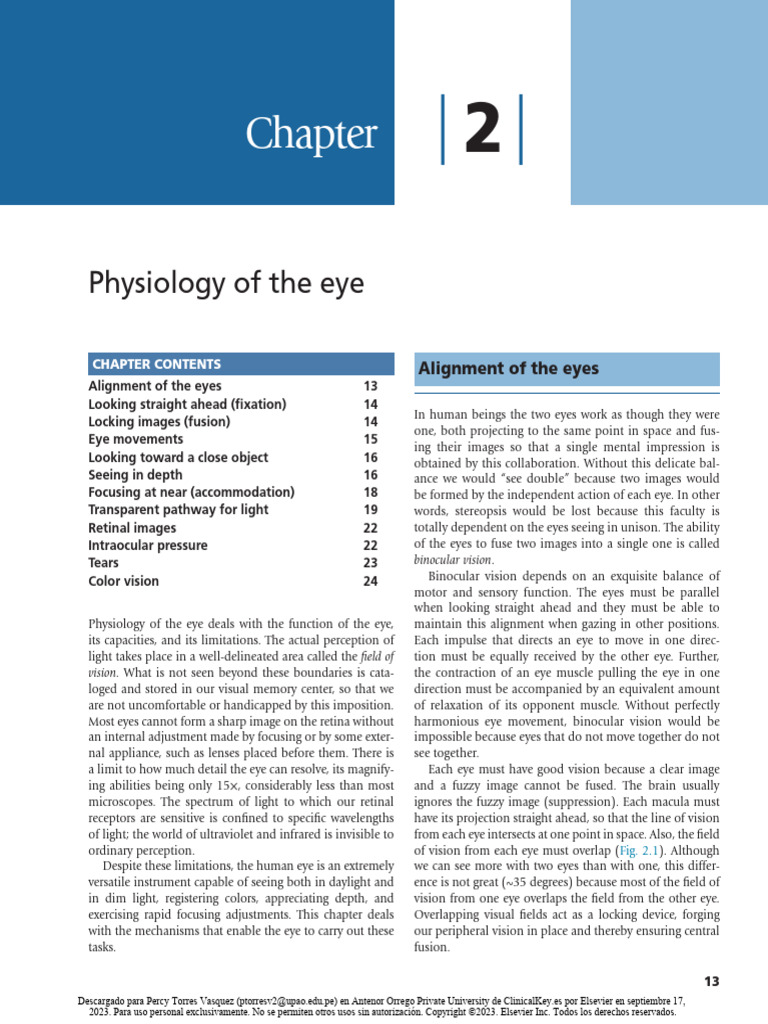 S4 - Ojo Fisiologia | PDF | Anatomical Terms Of Motion | Visual Perception