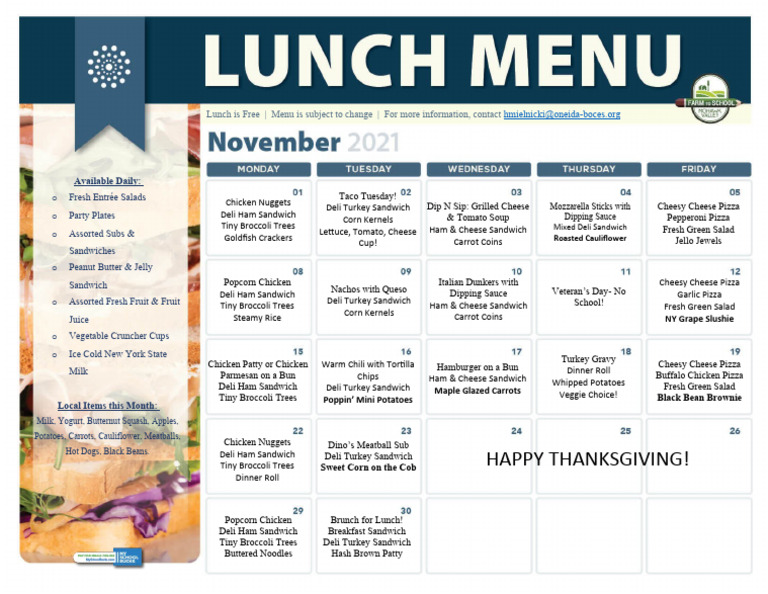 Clinton Lunch | PDF | Lunch | Salad