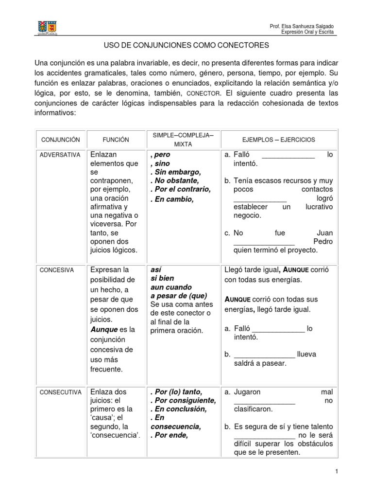 Conectores Lógicos | PDF | Oración (Lingüística)