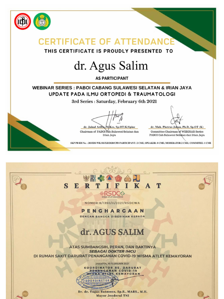 Additional Document & Certificates | PDF