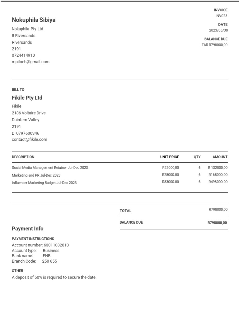 PR & Marketing Quote | PDF