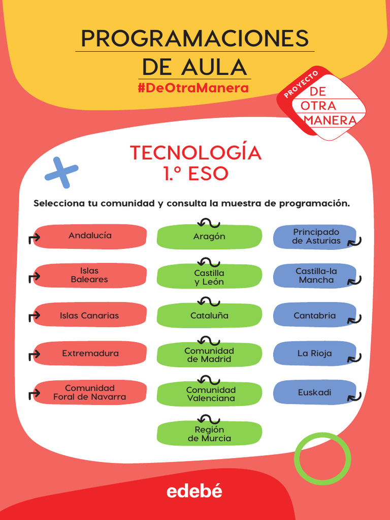 A4 Tecnologia 1 ESO Index-Programacion Deotramanera Edebe 2022 | PDF