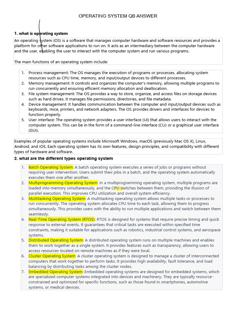 Ms Operating System Qb Answer Pdf Scheduling Computing Operating System 