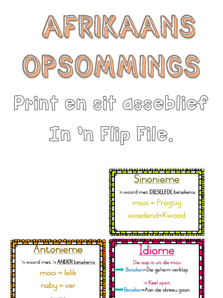 Afrikaans NOTES | PDF