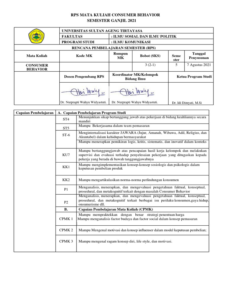 RPS Consumer Behavior - 21 | PDF | Ilmu Sosial